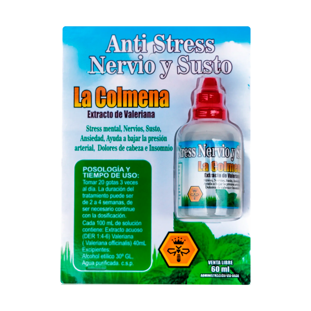 ANTI STRESS NERVIO Y SUSTO GOTERO 60ML LA COLMENA | El Arbolito